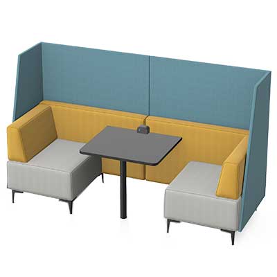 Oban Two Seat High Back Open Booth with Table